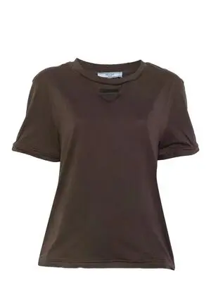 Prada Logo Patch T-shirt - Brown