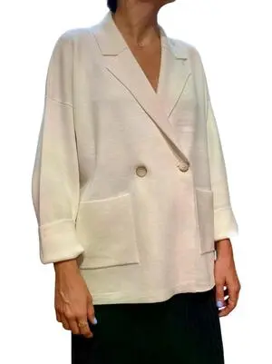 GRAN SASSO GRAN SASSO Double-Breasted Knit Blazer