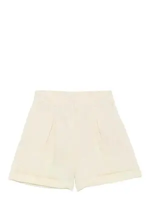 MAISON123 Pleated Turn-up Shorts - Neutrals