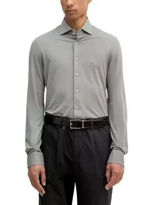 Michael Kors Logo-embroidered Long-sleeve Shirt - Grey
