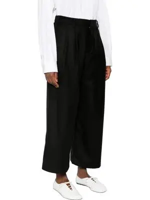 SUSANNE BOMMER Pleated Wide-leg Tailored Trousers - Black