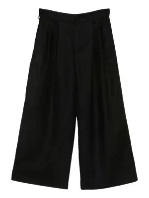 SUSANNE BOMMER Pleated Wide-leg Tailored Trousers - Black