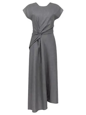 Victoria Beckham Aria Twisted Midi Dress - Grey