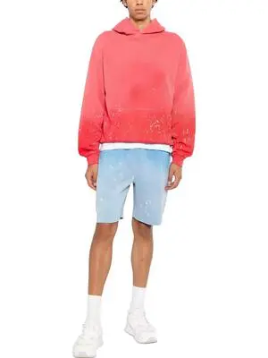 PALE CLOUD Ombré Paint-splatter Shorts - Blue