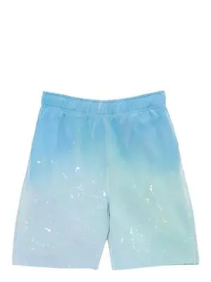 PALE CLOUD Ombré Paint-splatter Shorts - Blue