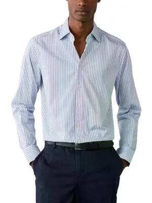 HACKETT LONDON Striped Cotton Shirt - Blue