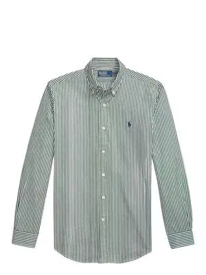 Polo Ralph Lauren Custom Fit Striped-poplin Shirt - Green