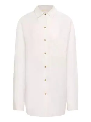 12 STOREEZ Crema Linen Shirt - White