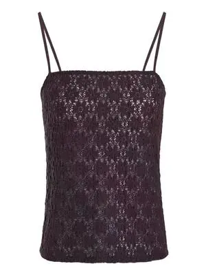 12 STOREEZ Primrose Lace Camisole Top - Brown