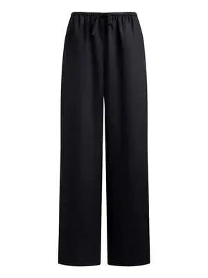 12 STOREEZ Drawstring Linen Trousers - Black