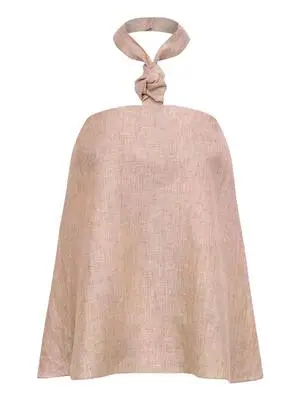 12 STOREEZ Gelato Knot-detail Halterneck Top - Pink