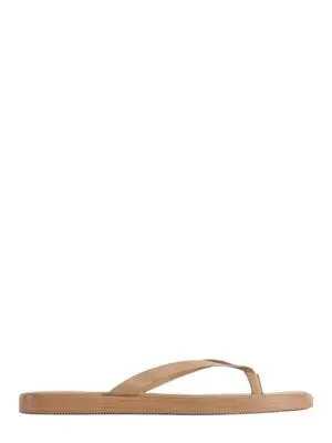 12 STOREEZ Leather Thong Sandals - Brown