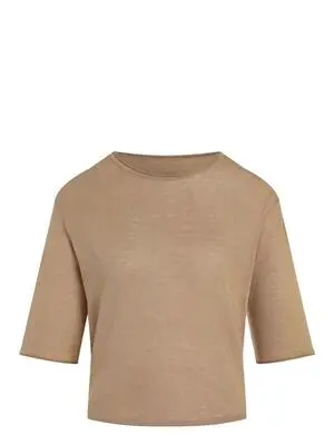 12 STOREEZ Mei Silk-cotton T-shirt - Brown