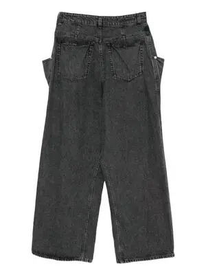HED MAYNER Panelled Wide-leg Jeans - Grey