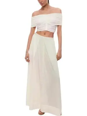 12 STOREEZ Isadora Ruched Off-the-shoulder Top - White