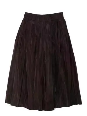 SUSANNE BOMMER Gathered Pleated Midi Skirt - Brown