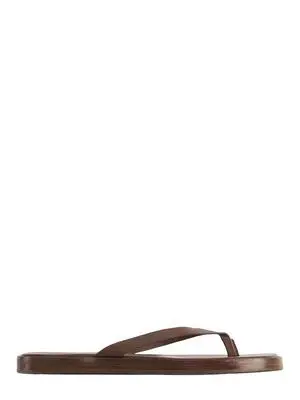 12 STOREEZ Leather Thong Sandals - Brown