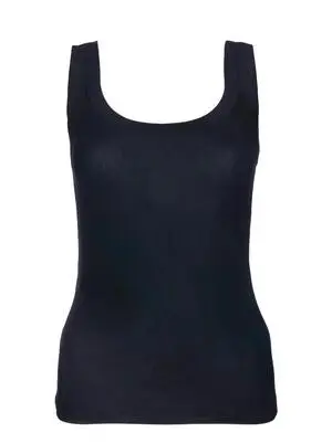 Elisabetta Franchi ELISABETTA FRANCHI Ribbed-Knit Logo Plaque Tank Top Blue