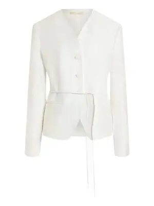 12 STOREEZ Aurelia V-neck Jacket - White