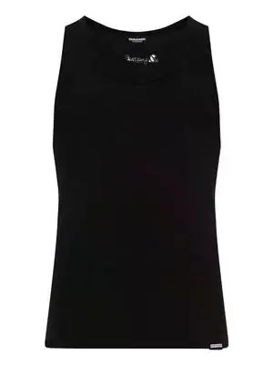 Dsquared2 Cotton Ribbed Knit Tank Top - Black