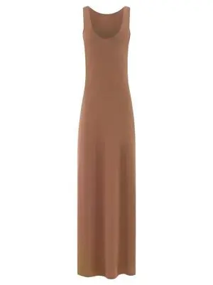 12 STOREEZ Scoop Neck Maxi Dress - Brown