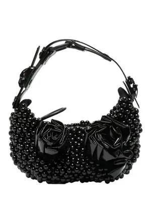 INNERRAUM Floral Appliqué Mini Bag - Black