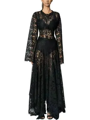 MIAU BY CLARA ROTESCU Lace Maxi Dress - Black