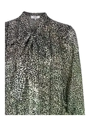 Sea Charlize Ruffled Leopard Print Blouse - Neutrals