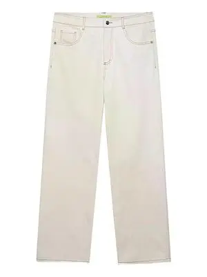 SHANGHAI TANG Shanghai Tang Contrast Stitch Straight Leg Jeans