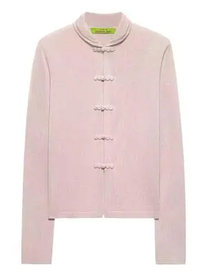 Shanghai Tang Silk Frog Fastening Cardigan - Pink