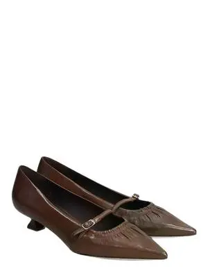 THE SELLER Pointed-toe Buckled Pumps - Brown