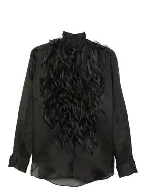 Viktor & Rolf Viktor & Rolf Feather-Effect Embellished Shirt Black