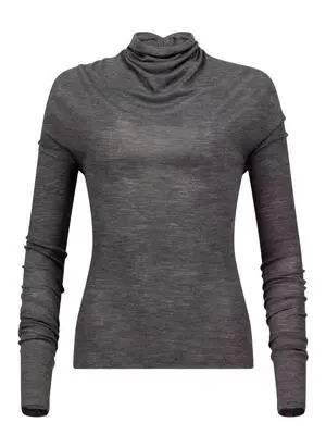 Victoria Beckham Draped Long-sleeve Top - Grey
