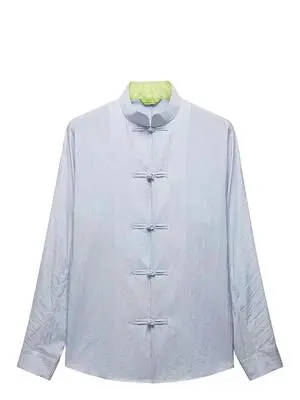 Shanghai Tang Fortune Tang Frog-fastening Shirt Jacket - Blue