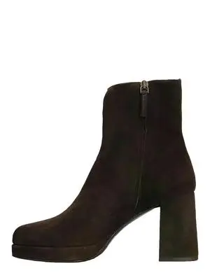 THE SELLER Suede Platform Ankle Boots