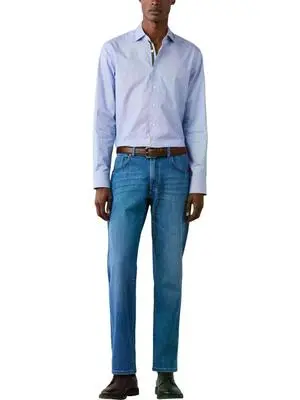 HACKETT LONDON Fil Coupé Bengal-stripe Shirt - Blue