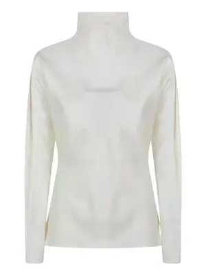 RÓHE Róhe High-Neck Long-Sleeve Top Neutrals