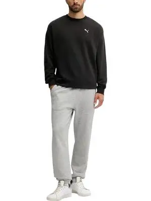 PUMA Logo Print Crew Neck Sweater - Black