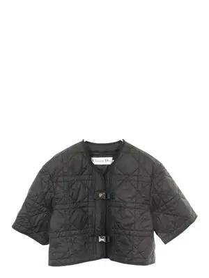 Dior Macro Cannage Quilted Cropped Jacket - Black