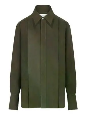 Victoria Beckham Silk Cut-out Shirt - Green