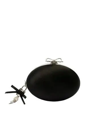 SELF-PORTRAIT Bow-clasp Clutch Bag - Black