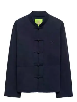 Shanghai Tang Mandarin Collar Frog Button Jacket - Blue