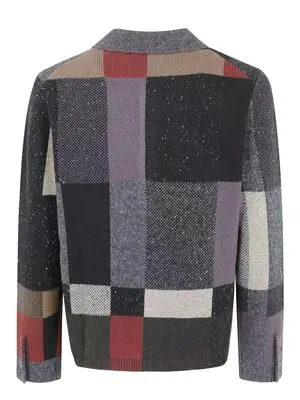Paul Smith Patchwork Pattern Cardigan - Grey