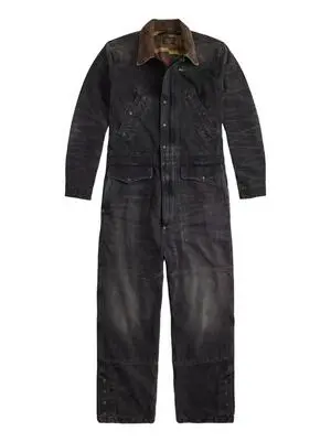 Ralph Lauren Corduroy-collar Cotton Dungarees - Black