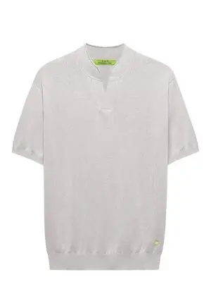 Shanghai Tang Mandarin Short-sleeve Silk T-shirt - Grey