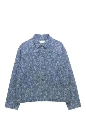 HONOR THE GIFT Floral-jacquard Shirt Jacket - Blue