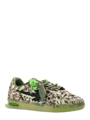 Off-White Off-White Animal-Print Leather Lace-Up Sneakers Neutrals