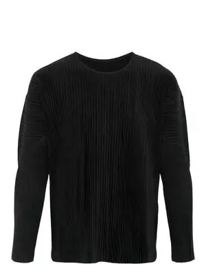 Issey Miyake Pleated Long-sleeve T-shirt - Black