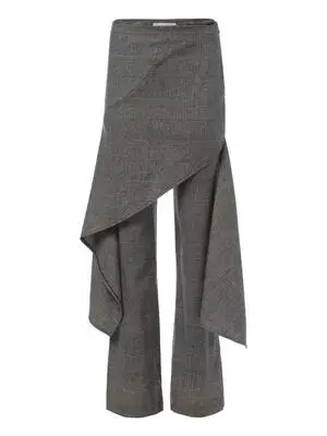 Monse Asymmetric Skirt-overlay Trousers - Grey