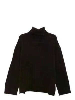 ALLUDE Allude Drop Shoulder High Neck Sweater